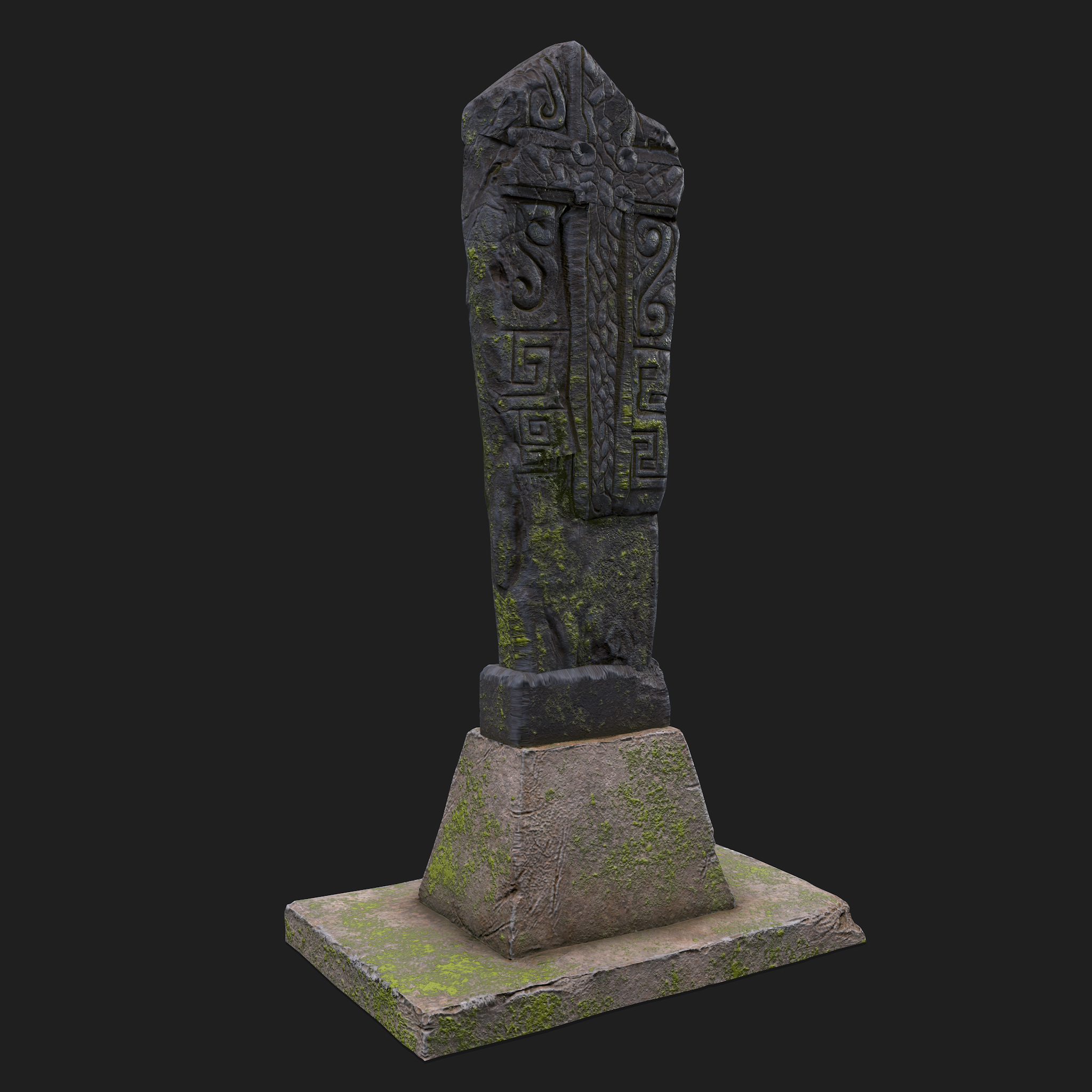 3D Mossy Grave Stone - TurboSquid 1758784