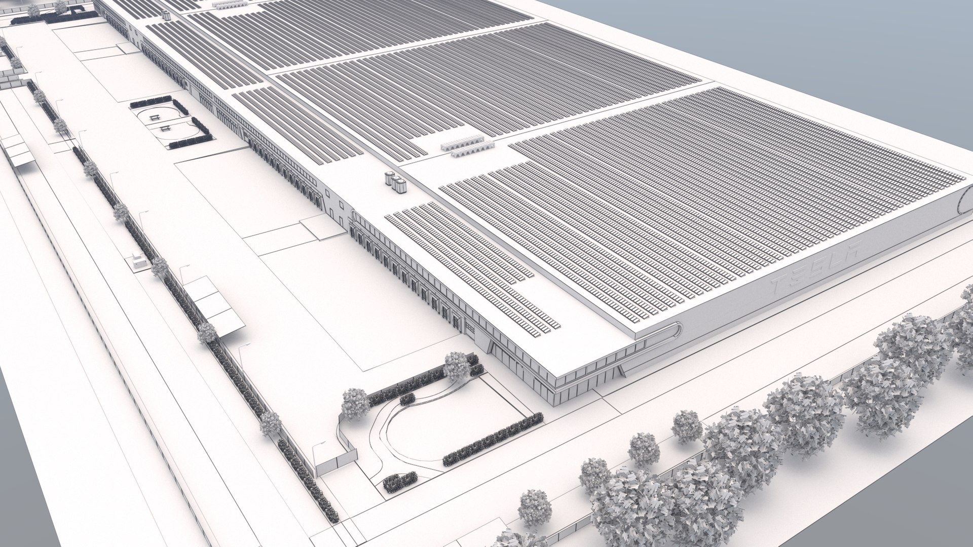 Tesla Giga Factory 3D - TurboSquid 2115993