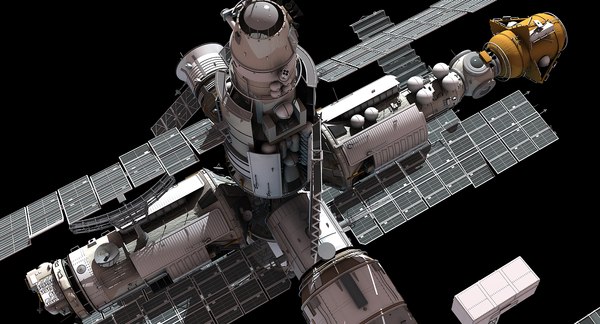 mir space station 3d model