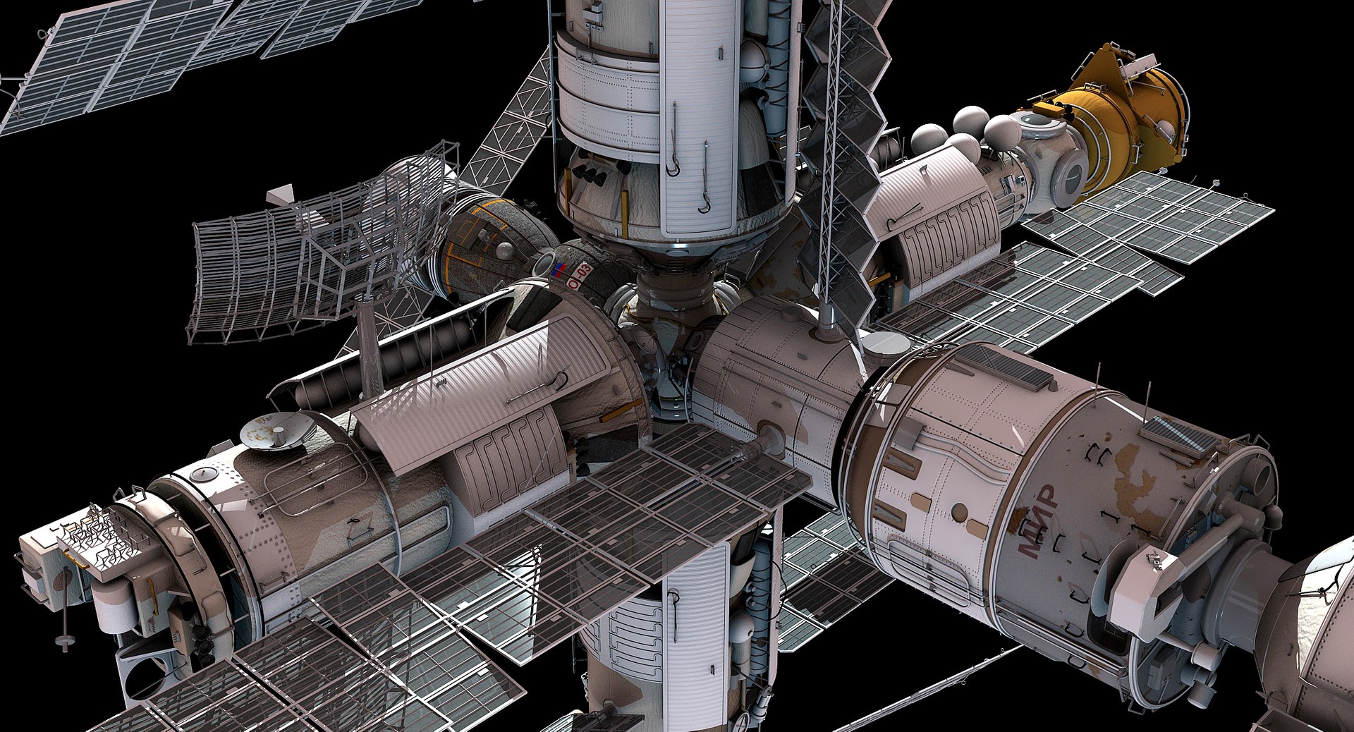 mir space station 3d model