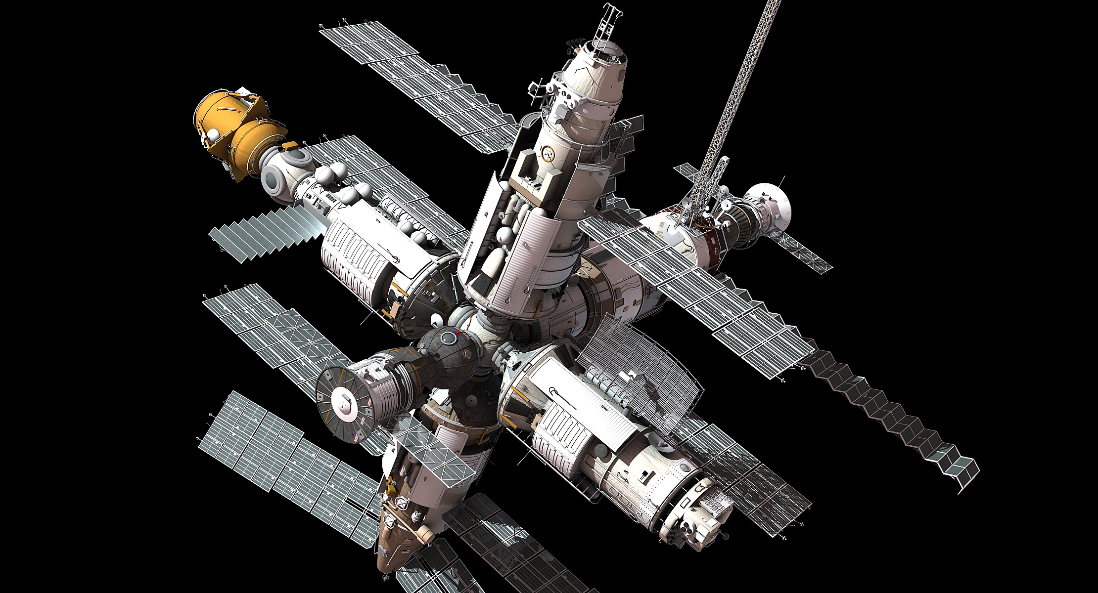 mir space station 3d model