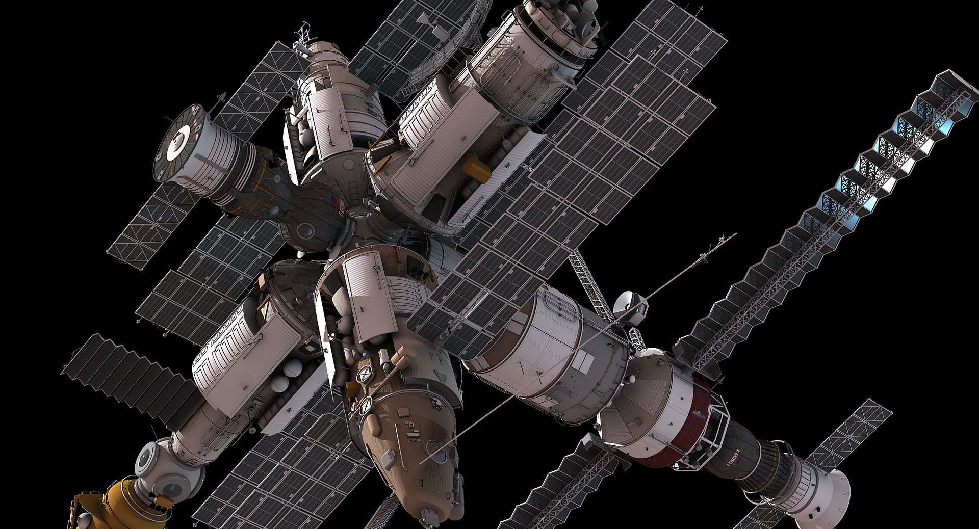 mir space station 3d model