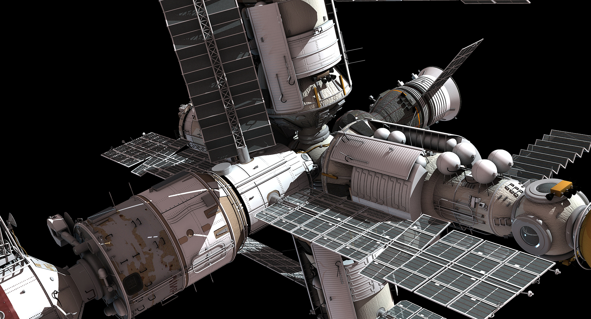 mir space station 3d model