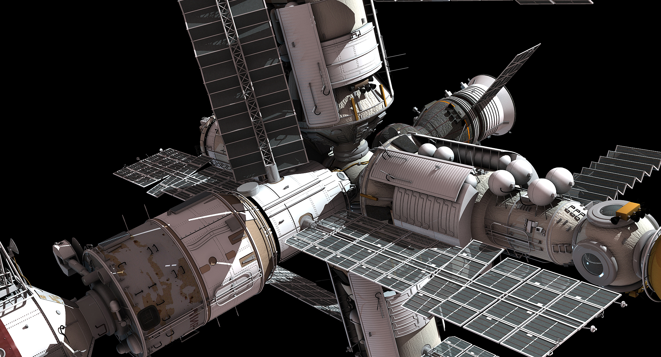 mir space station 3d model