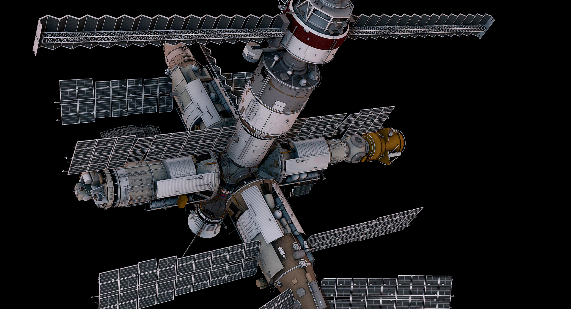 mir space station 3d model