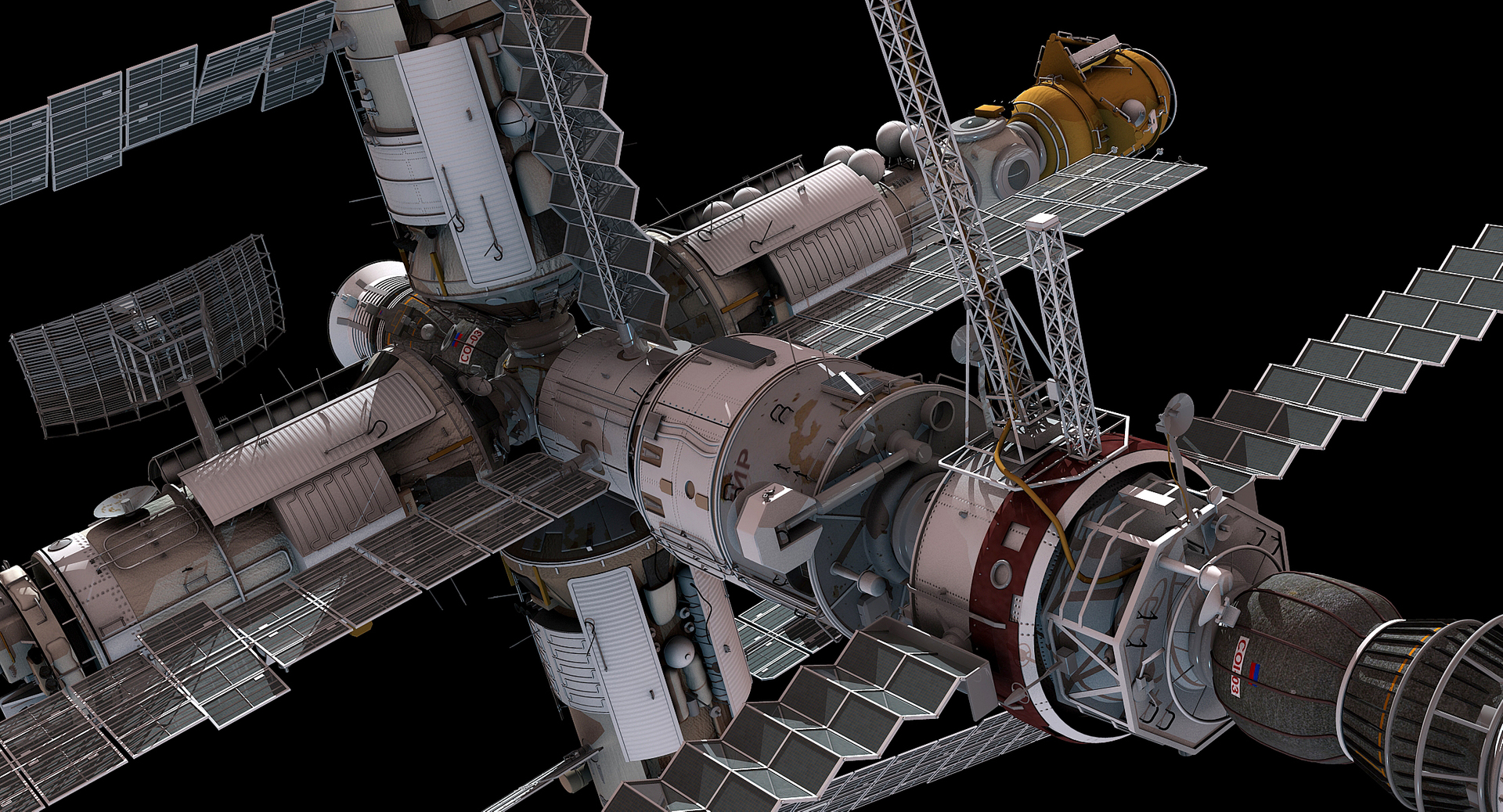 mir space station 3d model