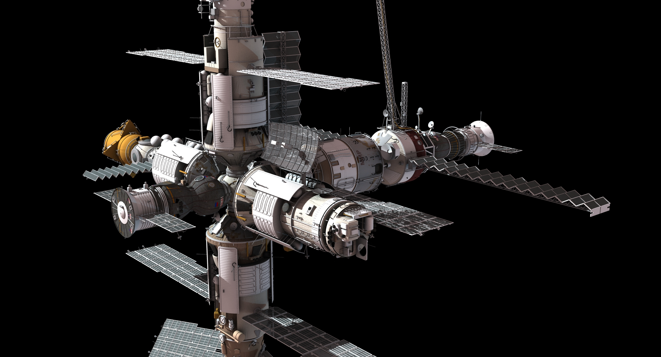 mir space station 3d model