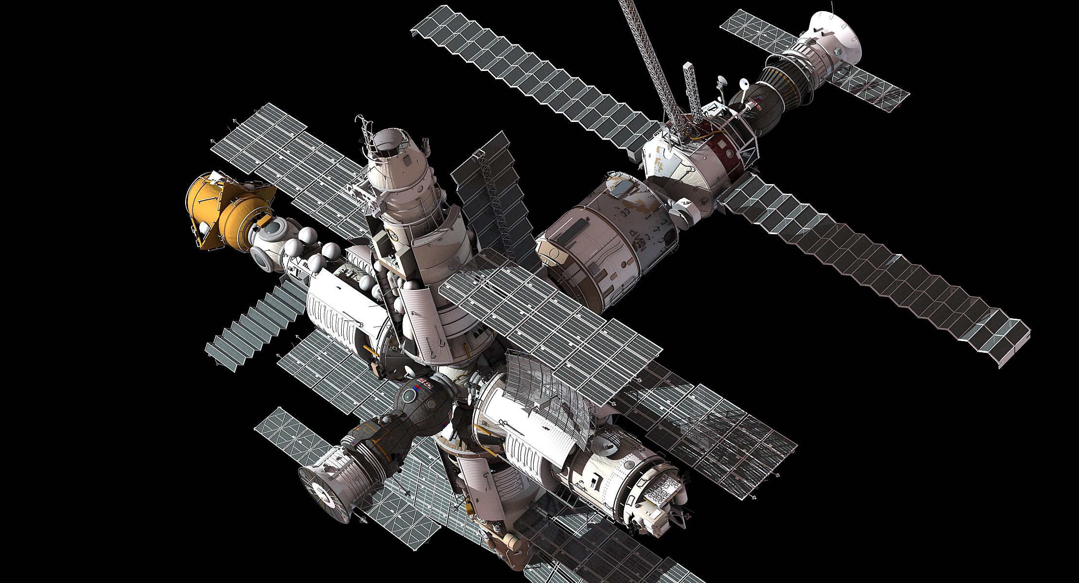 mir space station 3d model