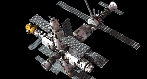 mir space station 3d model