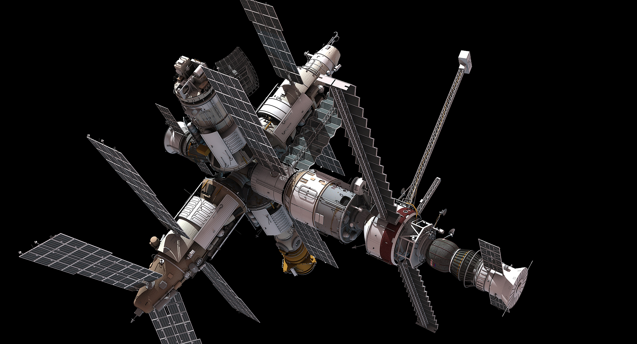 mir space station 3d model