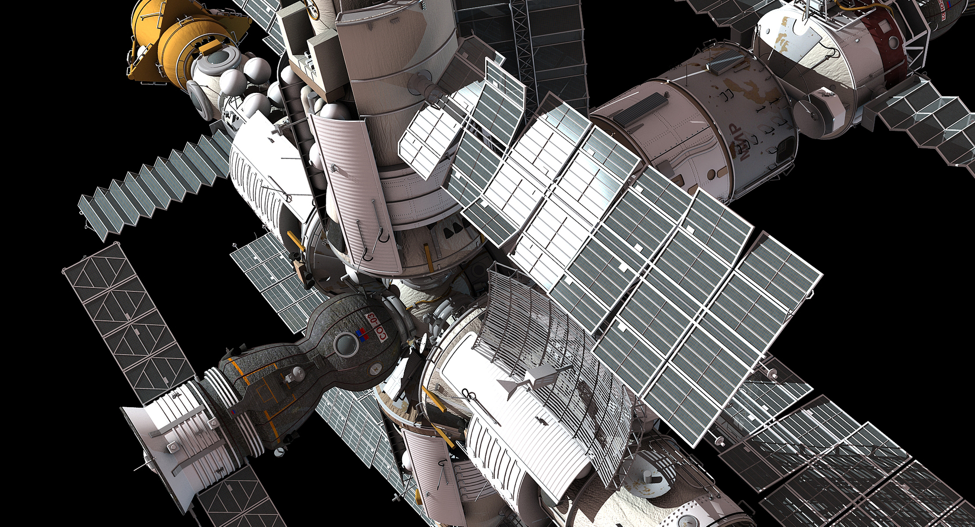 mir space station 3d model