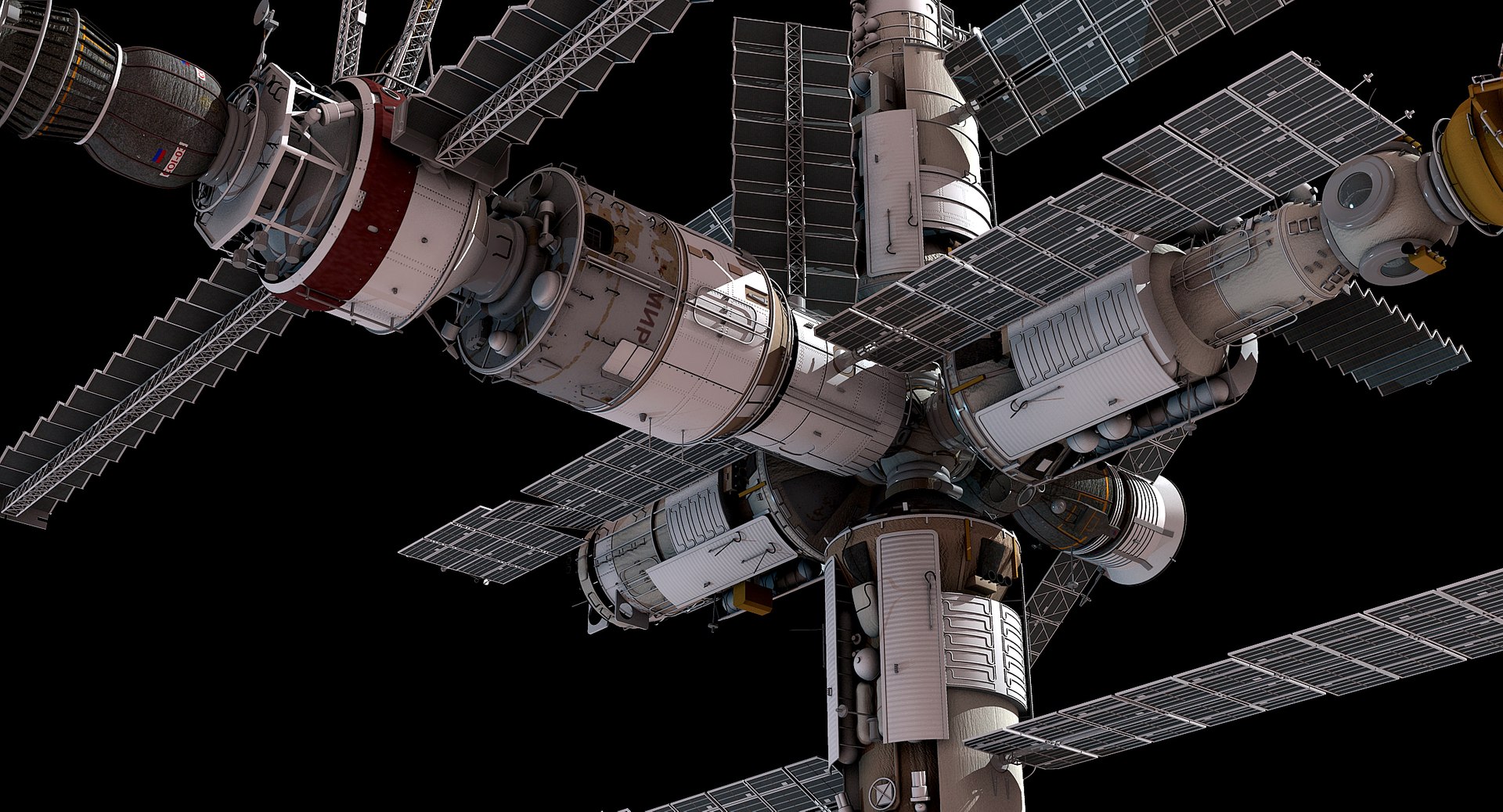 Mir Space Station 3d Model