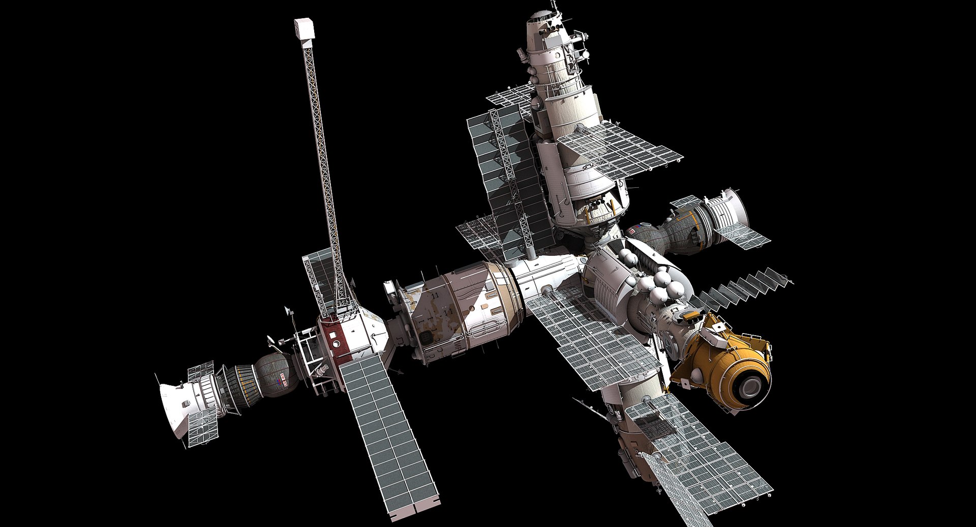 Mir Space Station 3d Model