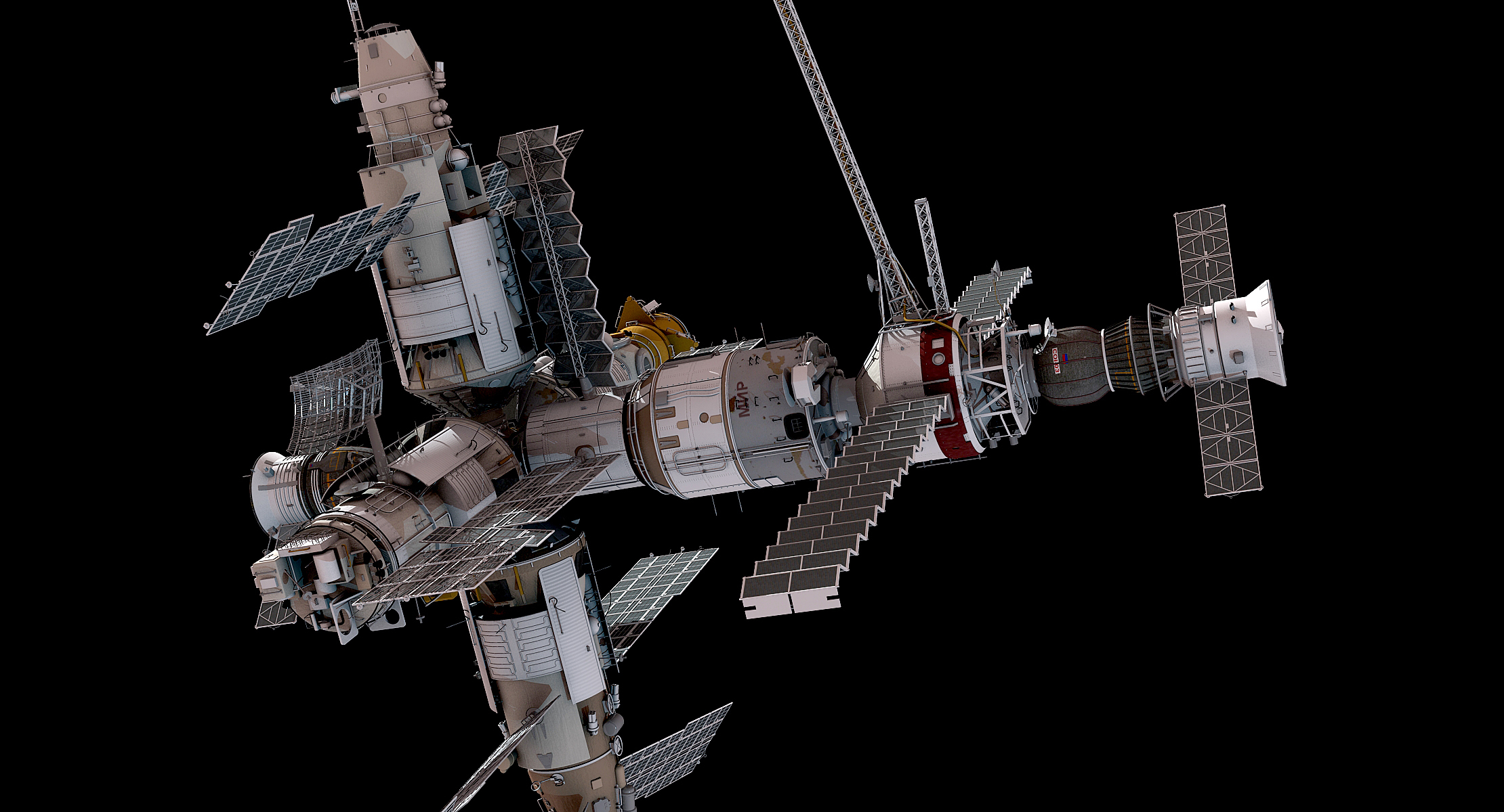 mir space station 3d model