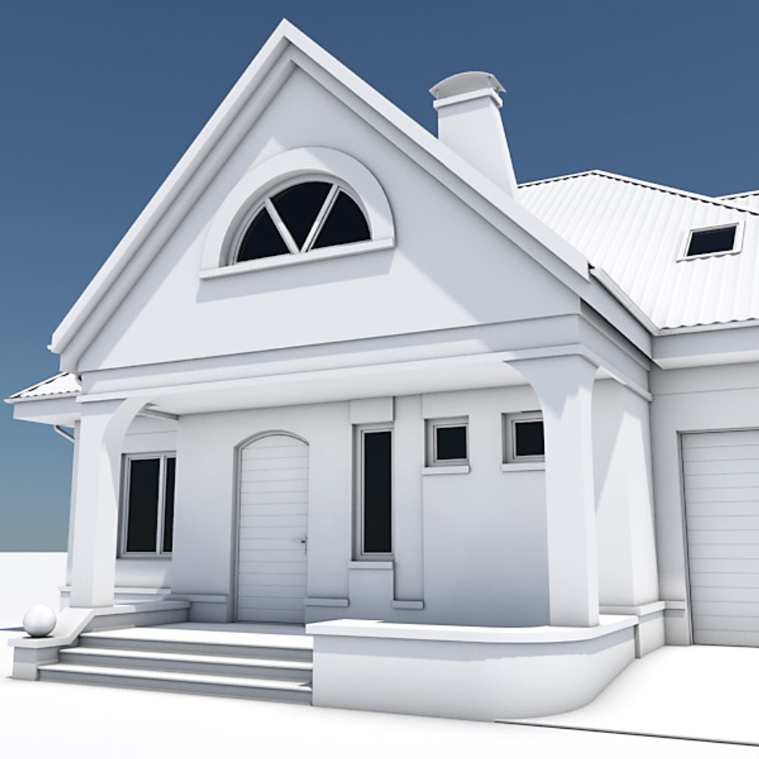 3d model single house garage