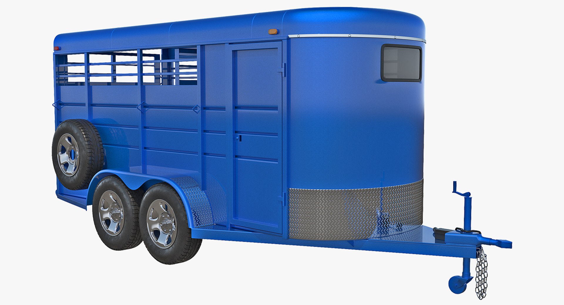 3D horse slant blue trailer - TurboSquid 1273283