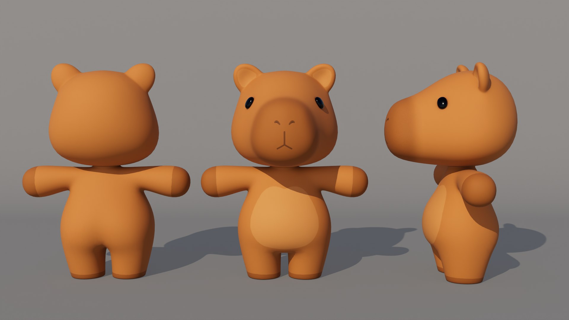 3D Model Rigged Cartoon Capybara - TurboSquid 2214053