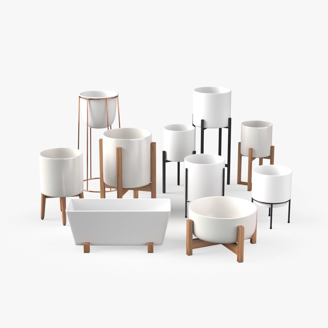 10 of The Most Famous Modern Plant Pot Set 3D model - TurboSquid 1736926