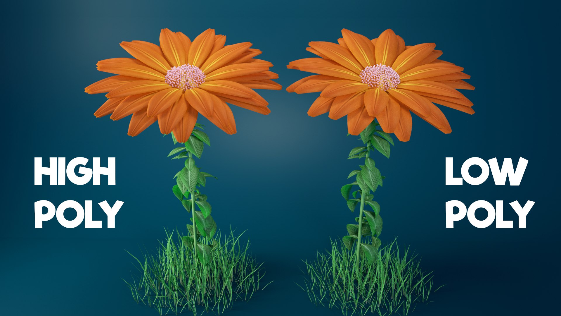 3D Rigged Orange Flower Model - TurboSquid 1349581