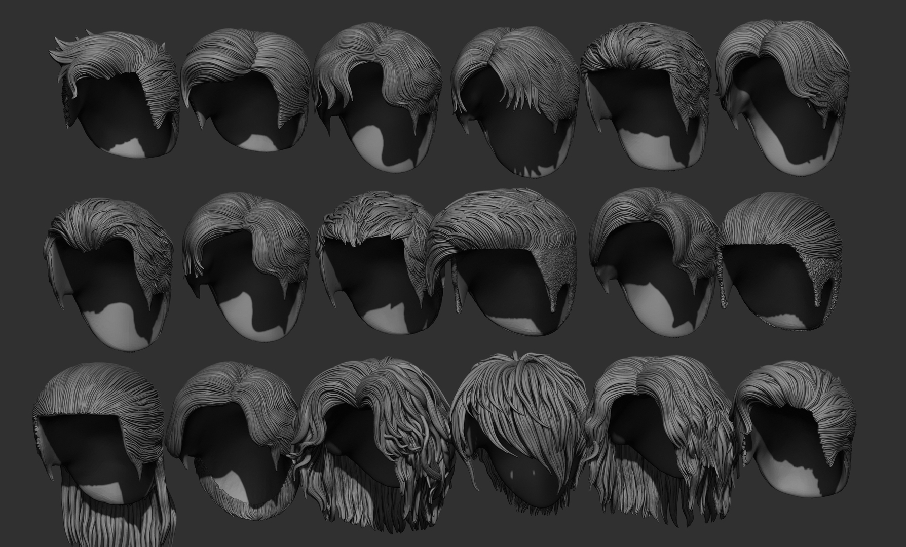 18 Male hair 3D model - TurboSquid 1909715