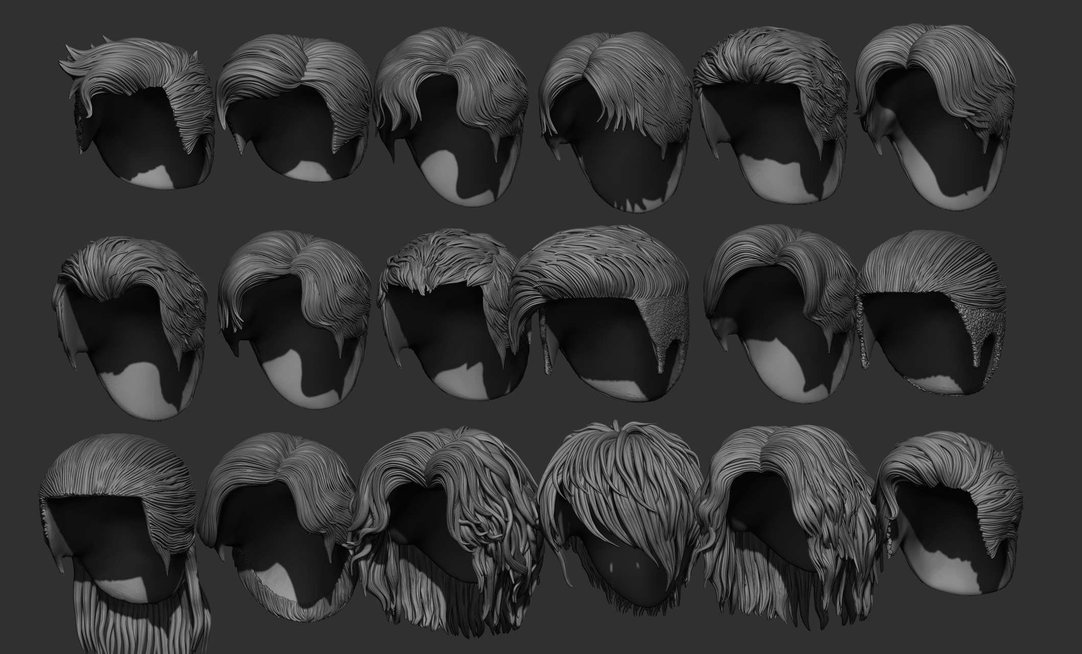 18 Male hair 3D model - TurboSquid 1909715