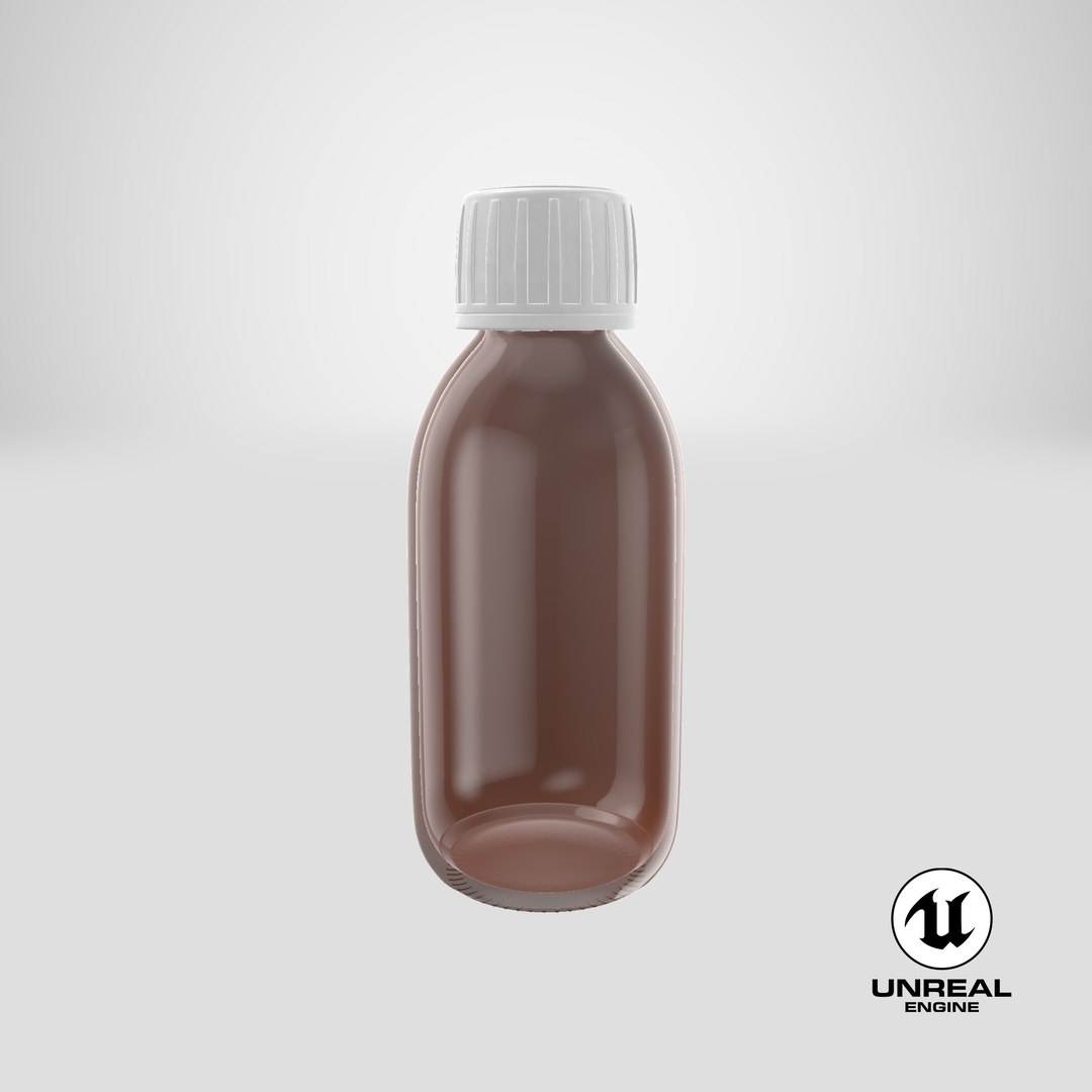 3D Glass Syrup Bottle 150ml Model - TurboSquid 2019653