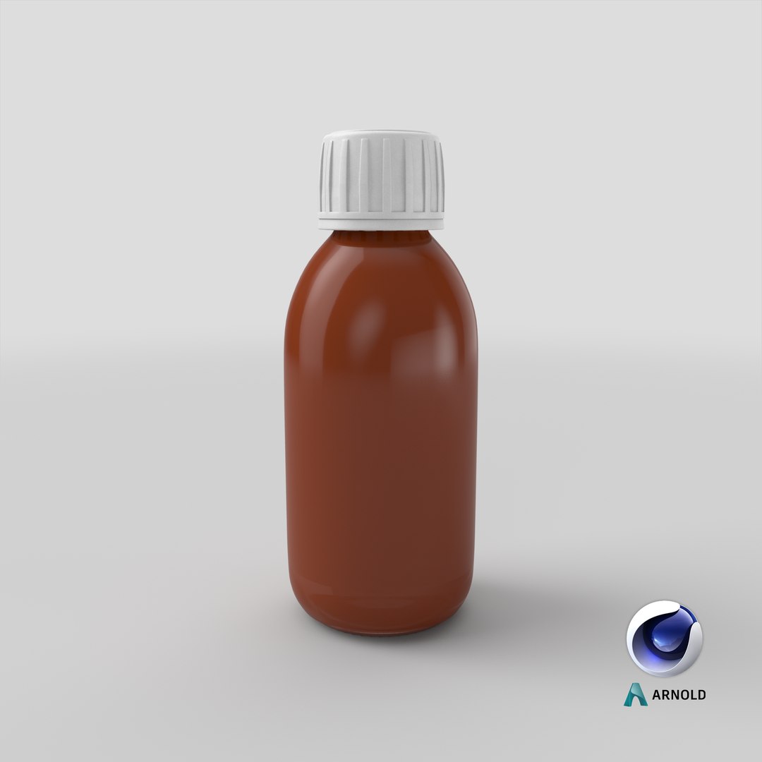 3D Glass Syrup Bottle 150ml Model - TurboSquid 2019653