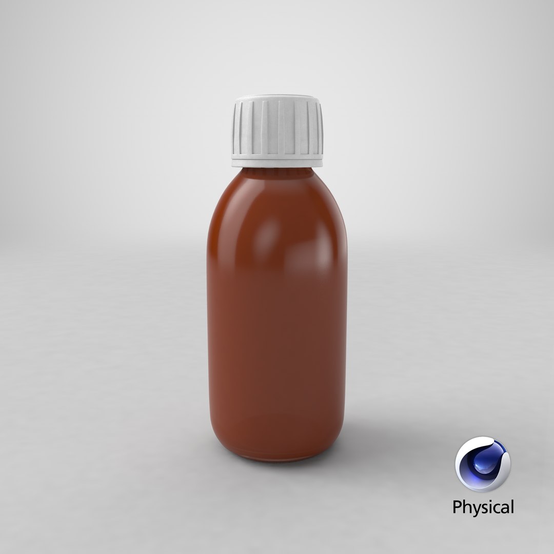 3D Glass Syrup Bottle 150ml Model - TurboSquid 2019653