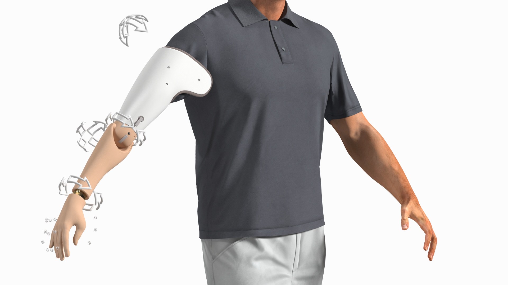 Man With Prosthetic Arm Fur Rigged 3D - TurboSquid 2130219