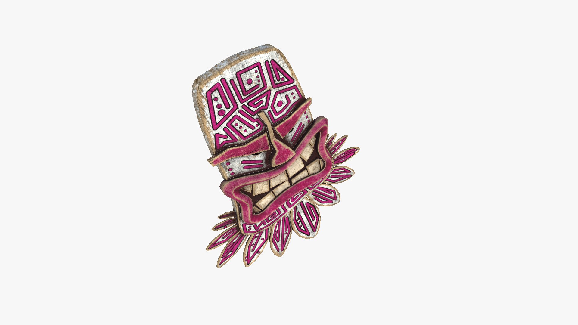 3D Tribal Mask H04 White Pink - Costume Character Design - TurboSquid ...