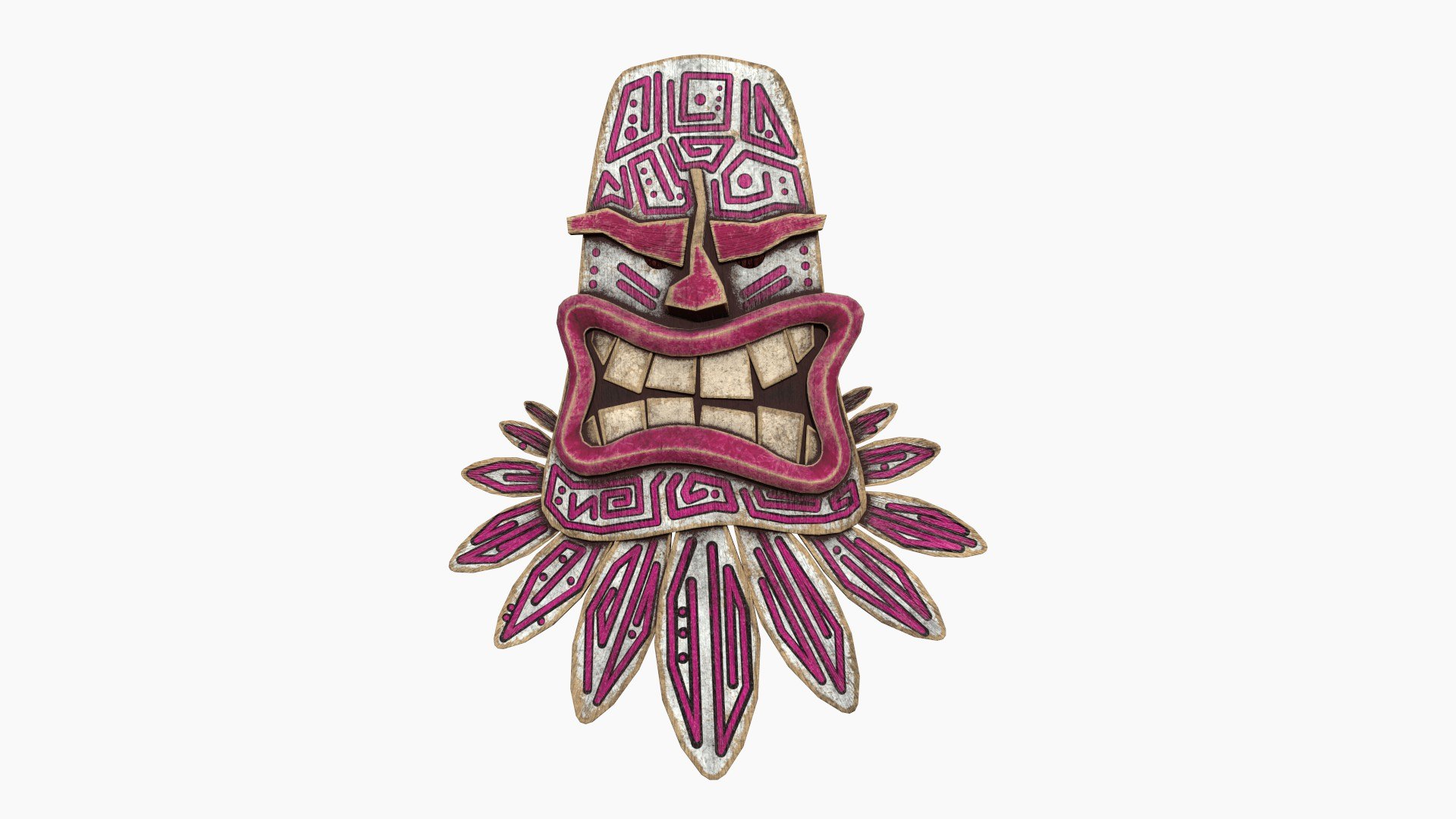 3D Tribal Mask H04 White Pink - Costume Character Design - TurboSquid ...