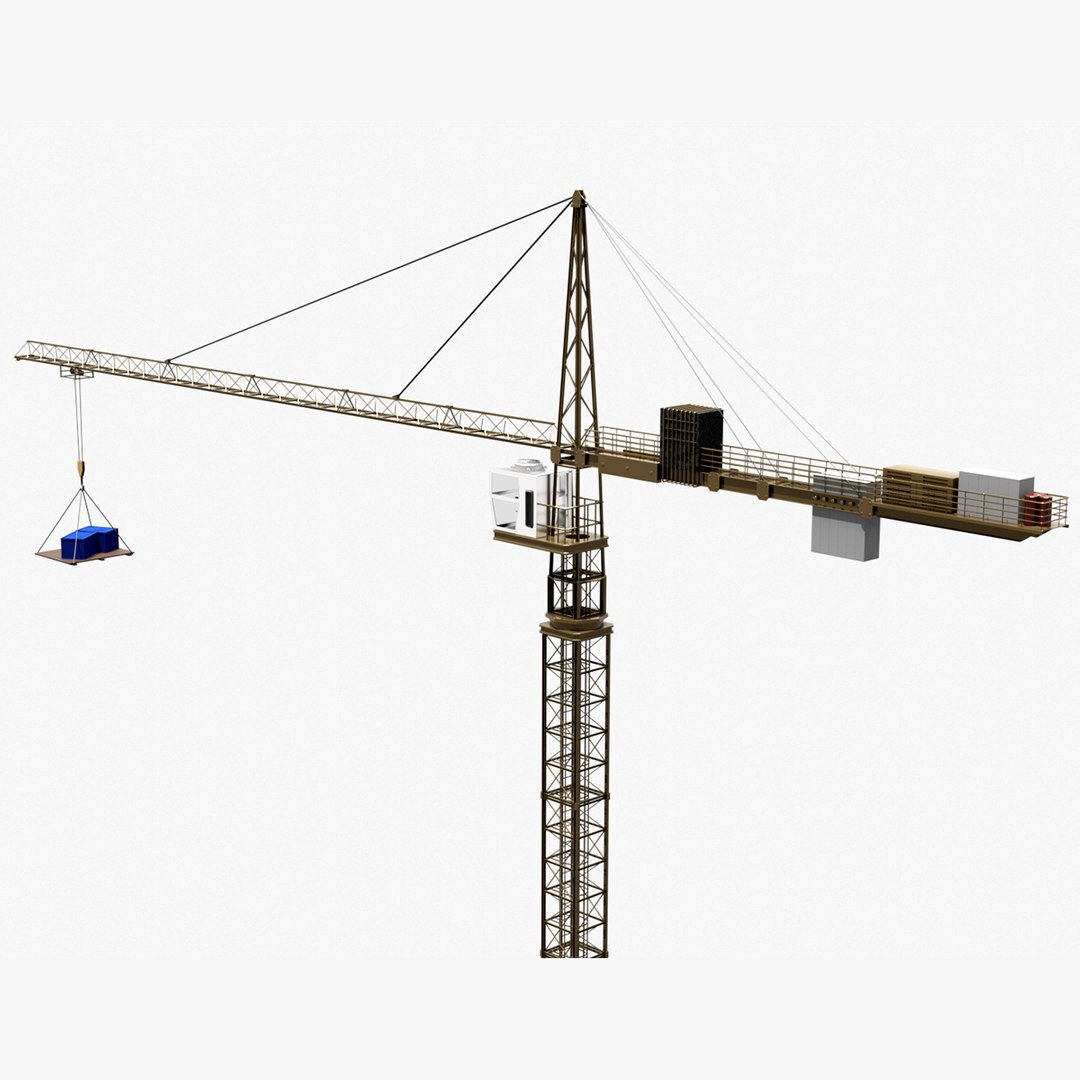 3D Construction Crane Mid Poly model - TurboSquid 2039761