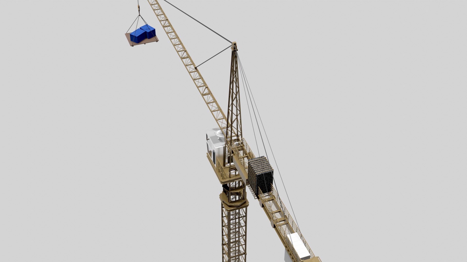3D Construction Crane Mid Poly Model - TurboSquid 2039761