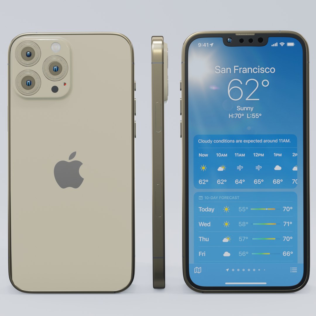 Apple iPhone 13 Pro Max Gold 3D - TurboSquid 1888143