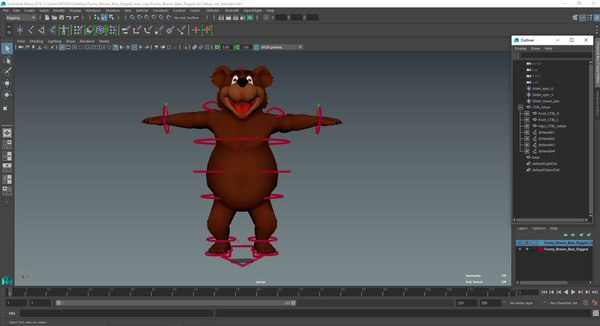 modelo 3d Divertido oso pardo preparado para Maya - TurboSquid 2209148
