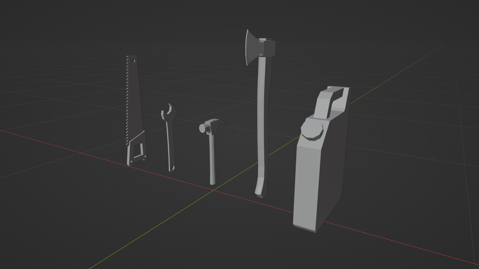 TOOL SET 1 - LOW POLY - PS1 RETRO STYLE 3D - TurboSquid 2320106