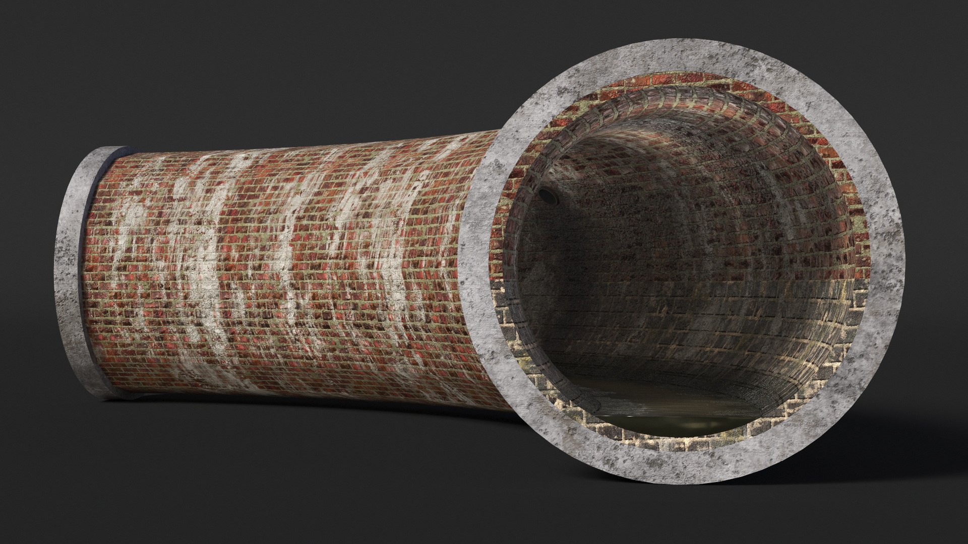 3D Brick Sewer 90 Degrees Turn 5m Model - TurboSquid 2402379