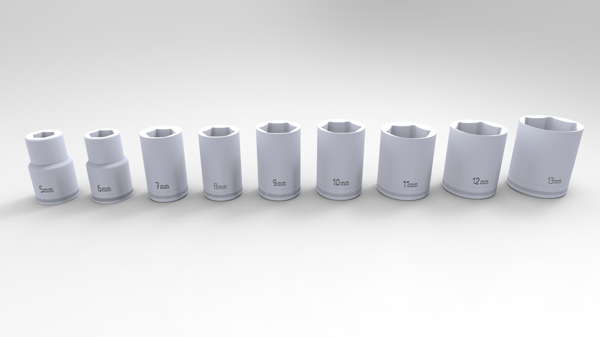 Deep Sockets From 5 To 13 Mm - AB 3D Model - TurboSquid 1926083