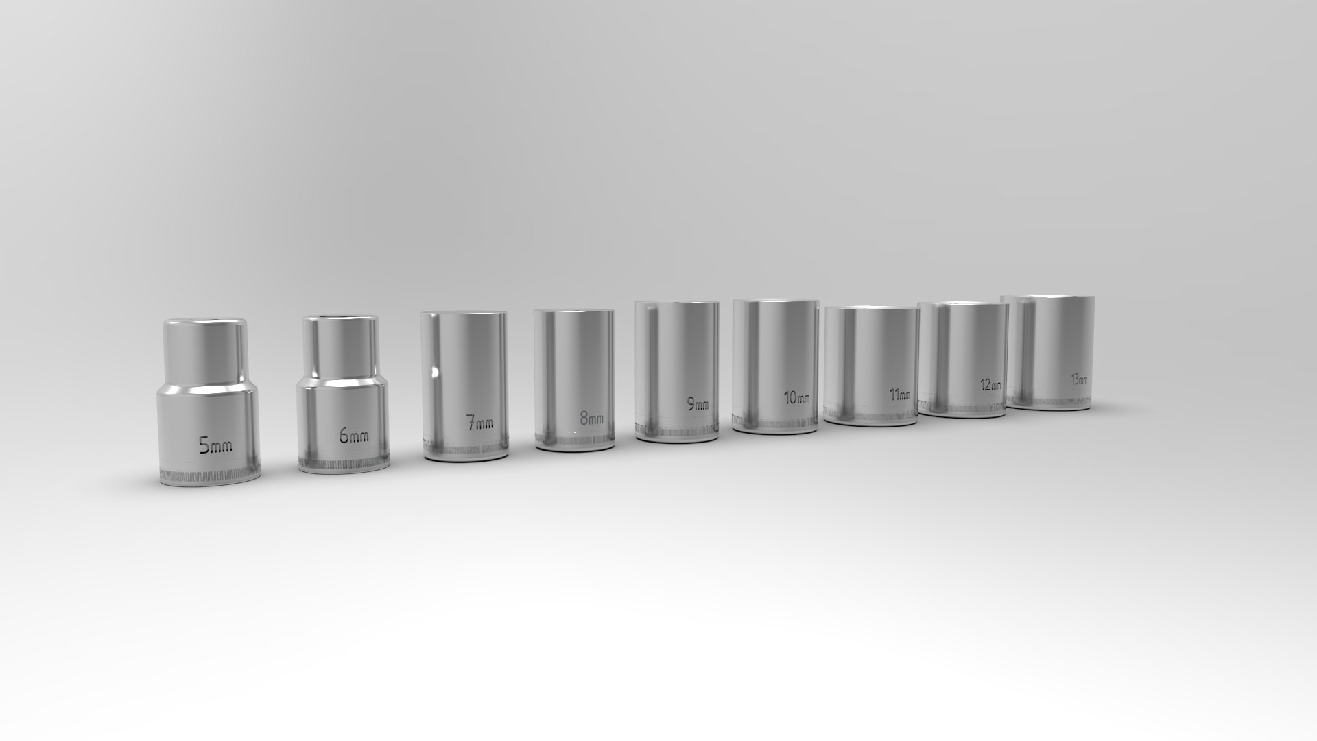 Deep Sockets From 5 To 13 Mm - AB 3D Model - TurboSquid 1926083