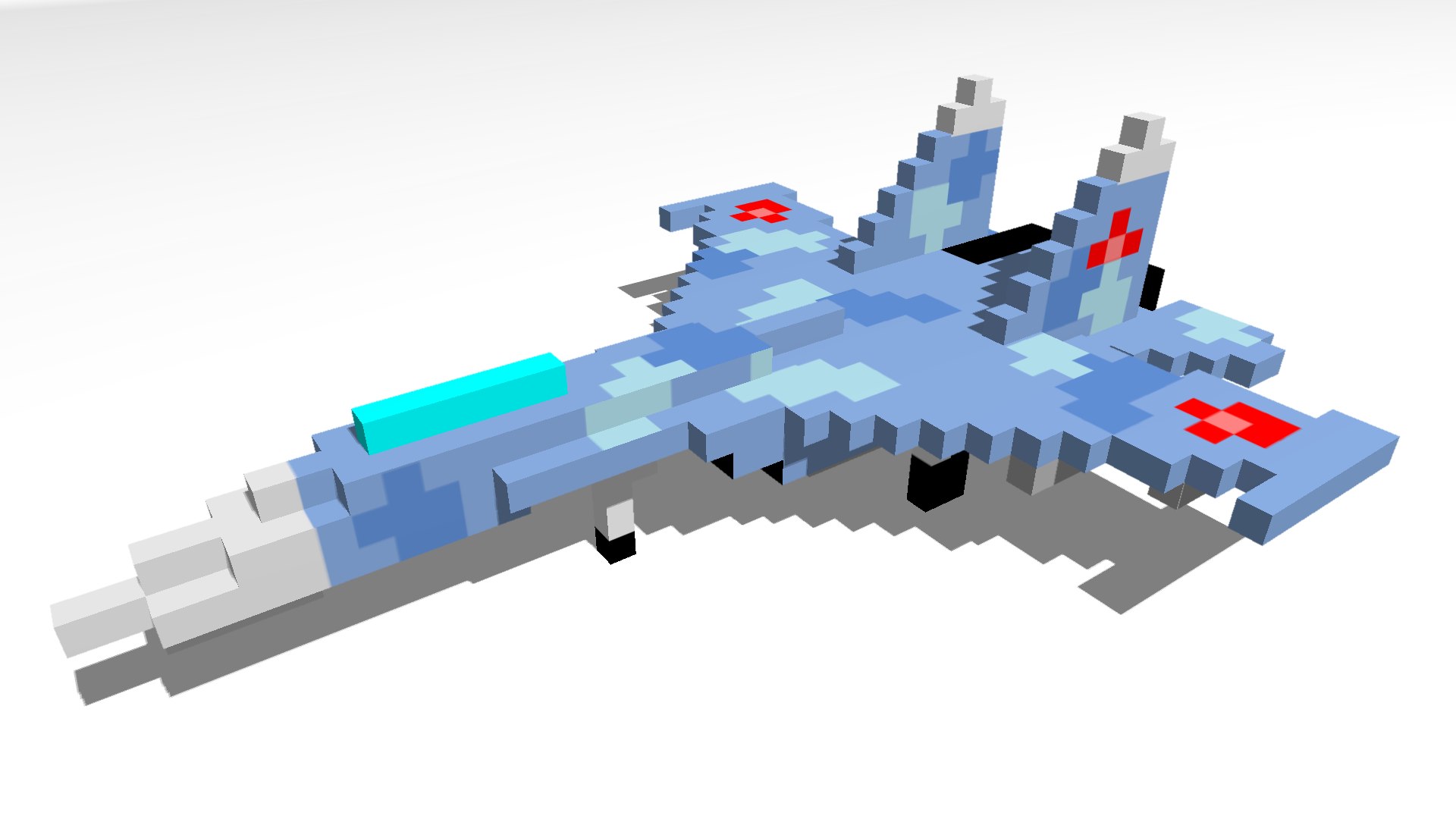 3D модель Су-27 пиксельный - TurboSquid 1899412