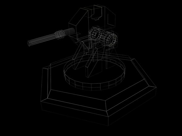 3d model light laser turret