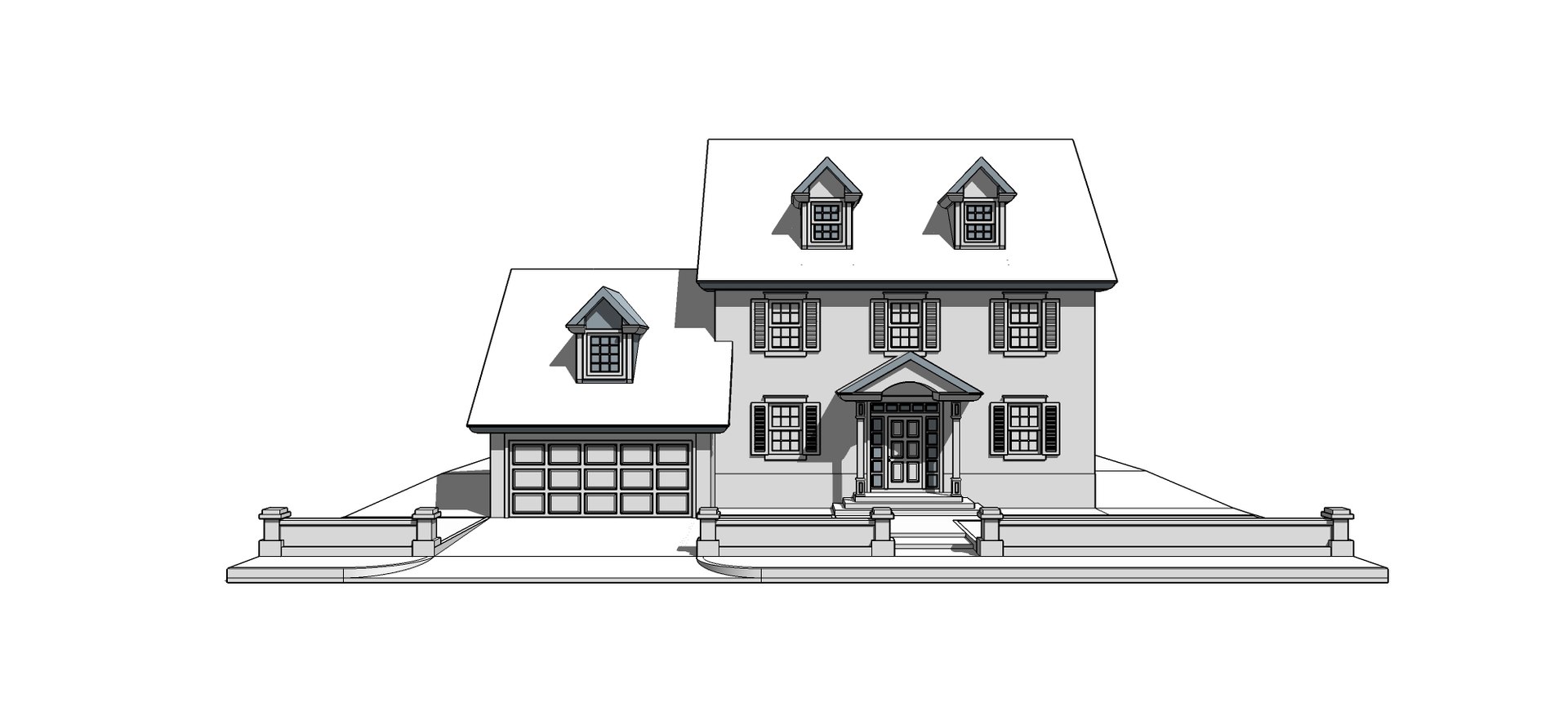 3D Colonial House - TurboSquid 1224543