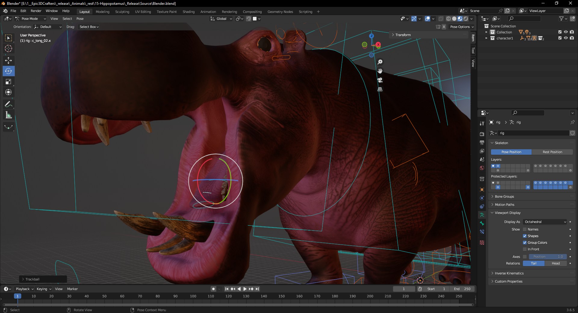 3D Model River Behemoth 3D Hippo Realistic Hippopotamus Low-poly 3D ...