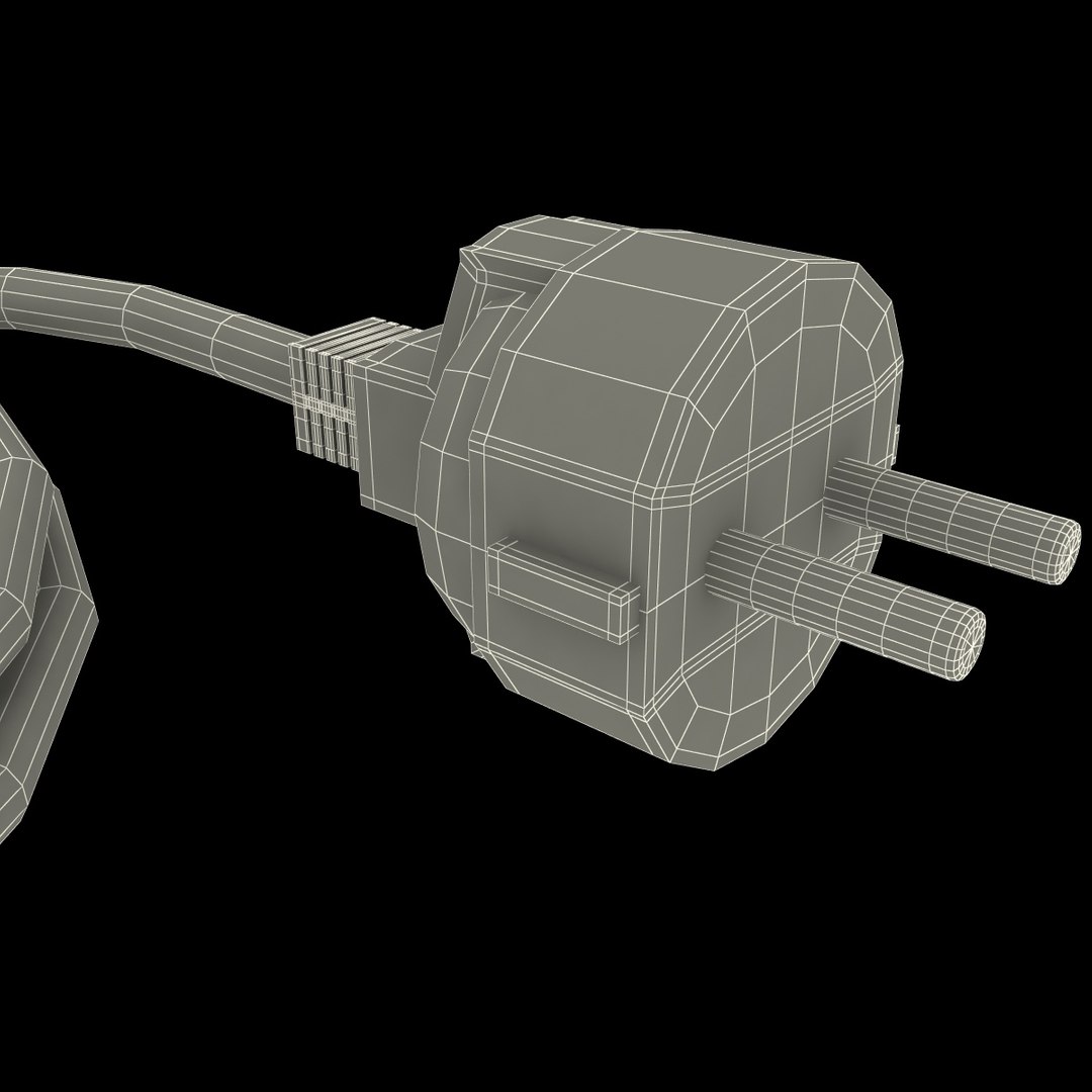 3d model pc power cable
