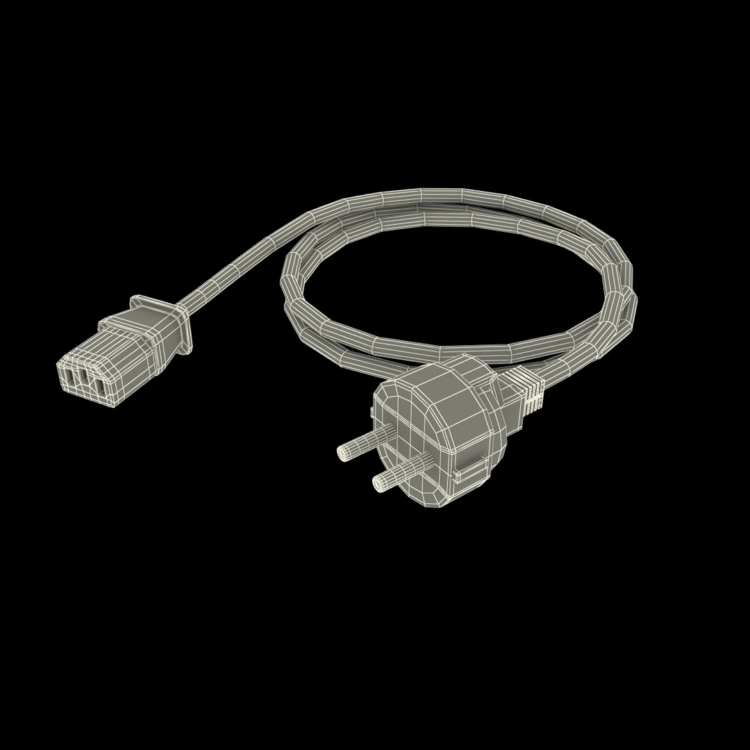 3d Model Pc Power Cable
