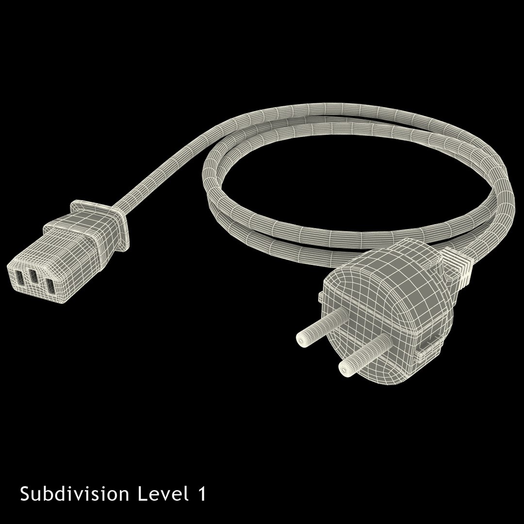 3d model pc power cable
