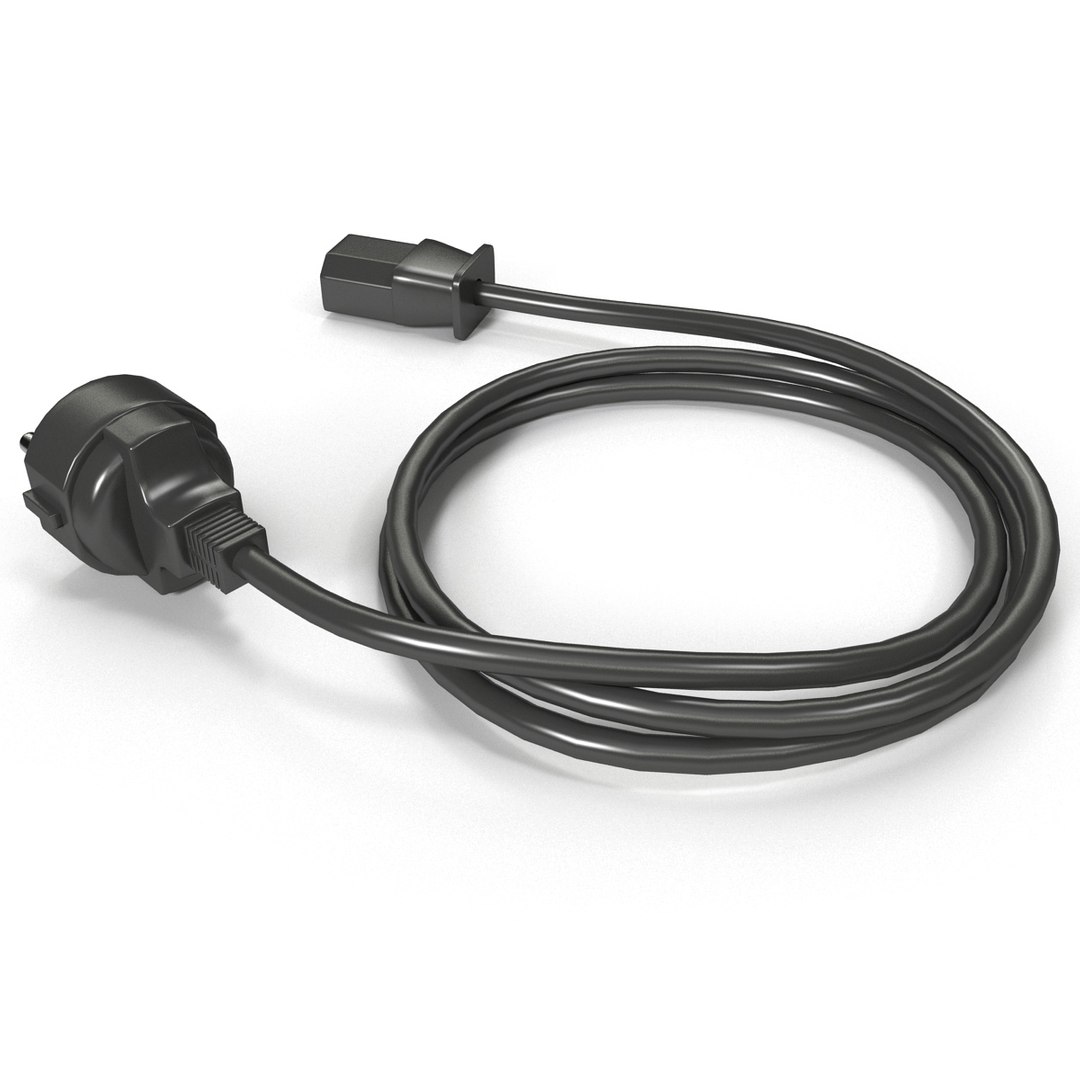 3d Model Pc Power Cable