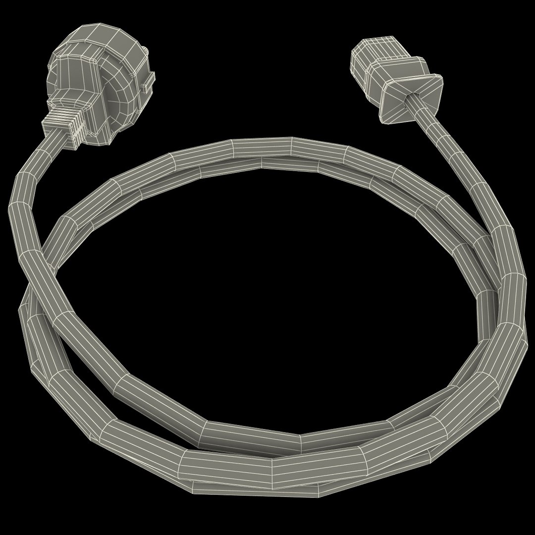 3d model pc power cable