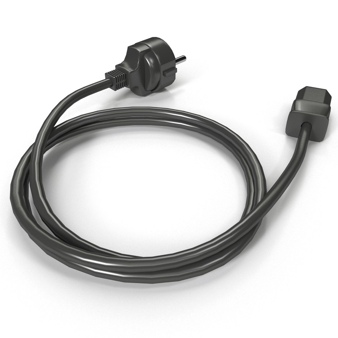 3d Model Pc Power Cable