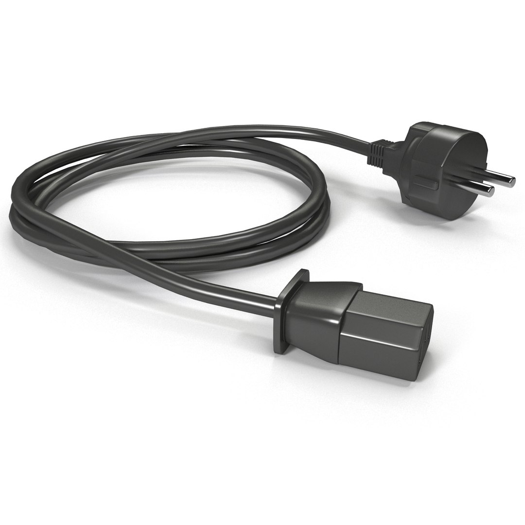 3d Model Pc Power Cable